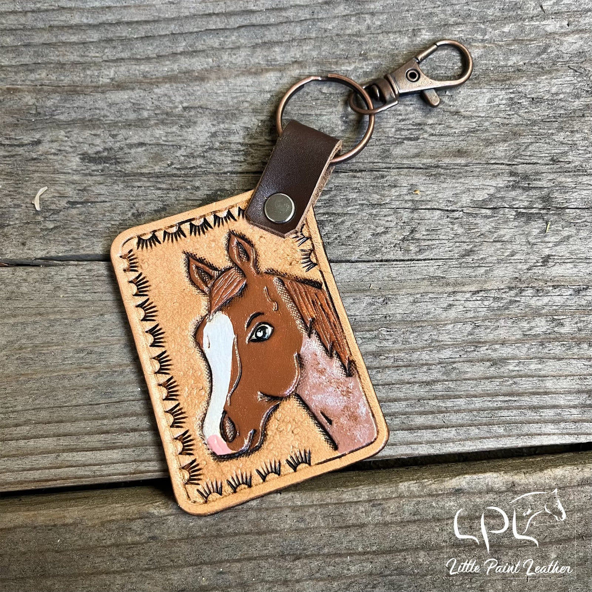Red/Strawberry Roan Horse Keychain – Little Paint Leather