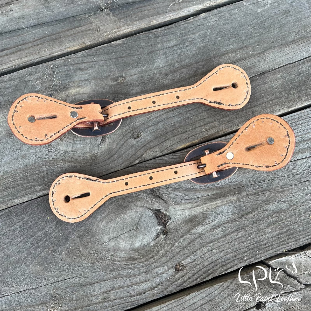 Brown Floral Spur Straps – Little Paint Leather
