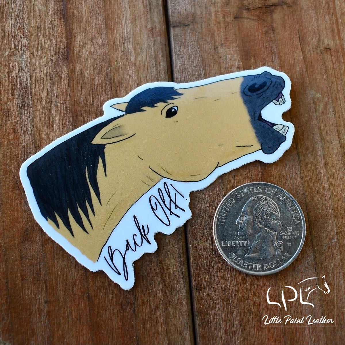 Back Off Horse Sticker – Little Paint Leather