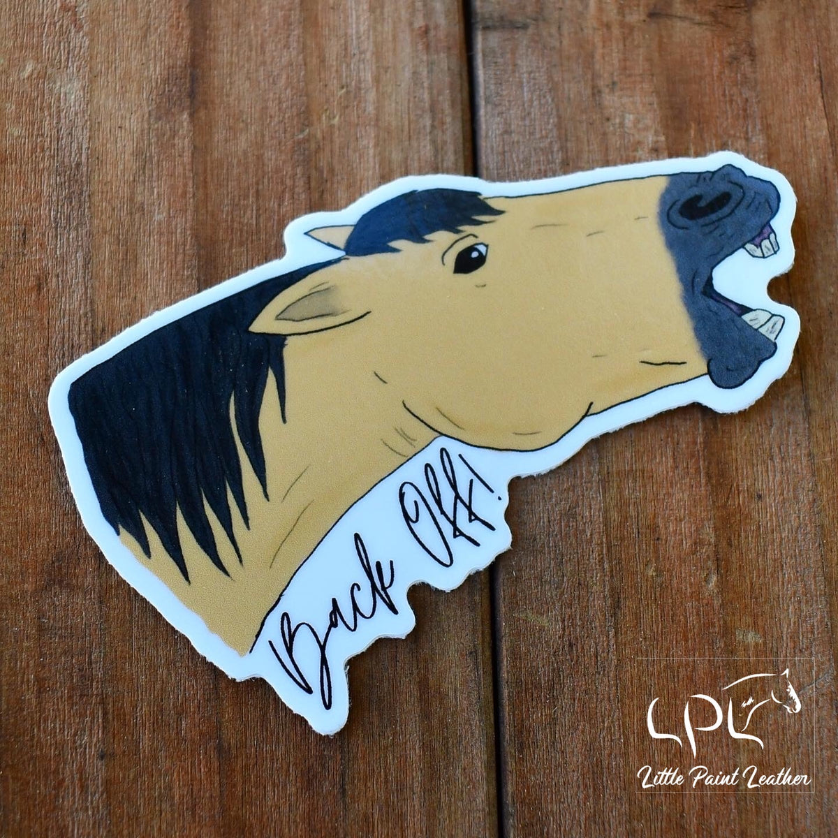 Back Off Horse Sticker – Little Paint Leather