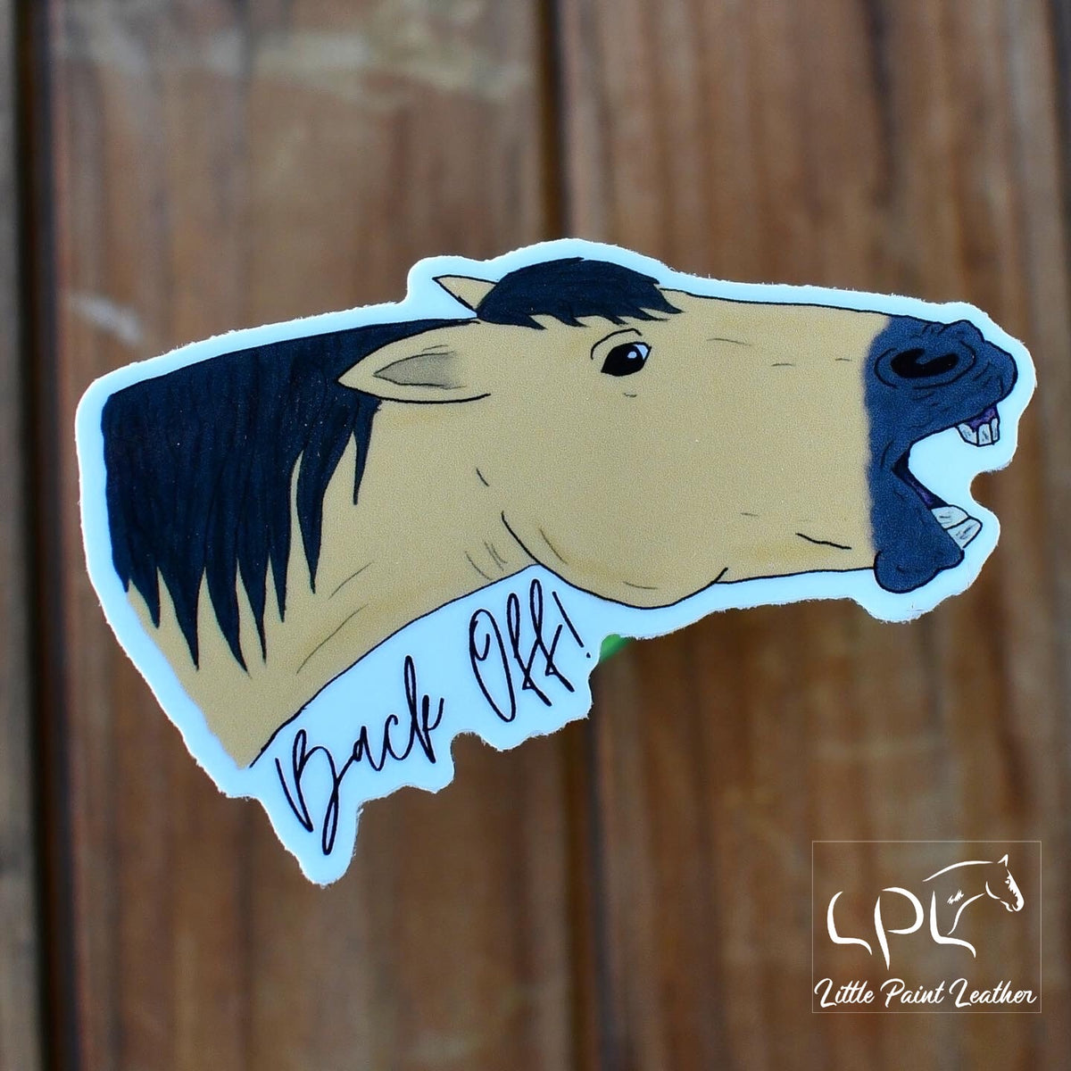 Back Off Horse Sticker – Little Paint Leather